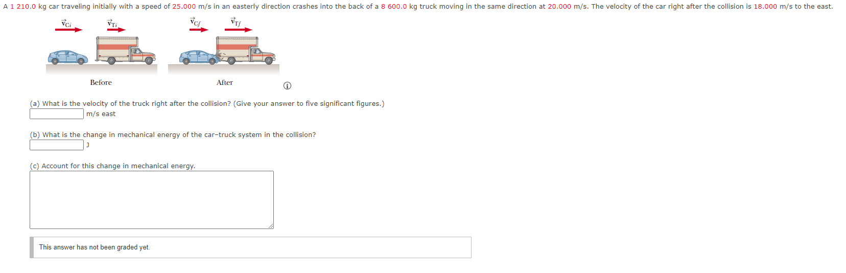 Solved (a) What is the velocity of the truck right after the | Chegg.com