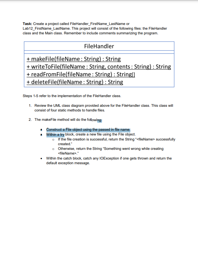 Solved Task: Create a project called | Chegg.com