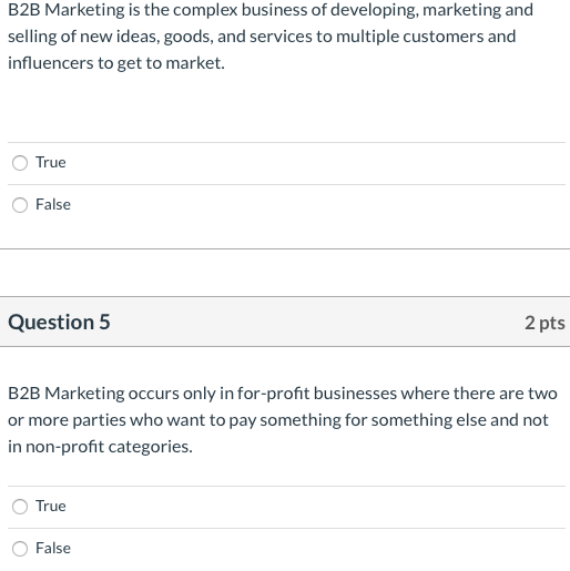 Solved B2B Marketing is the complex business of developing, | Chegg.com