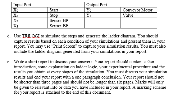 Ladder Logic Programming Using TRILOGI You are to use | Chegg.com