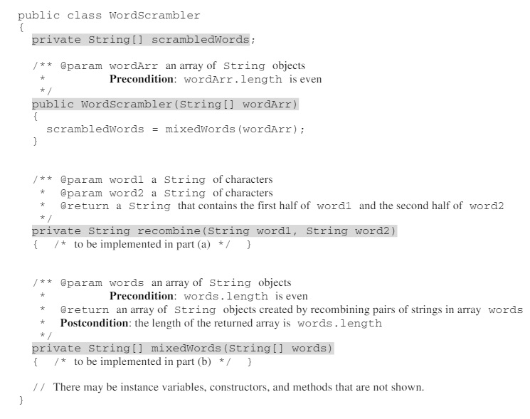Solved Notes: Assume that the classes listed in the Java | Chegg.com