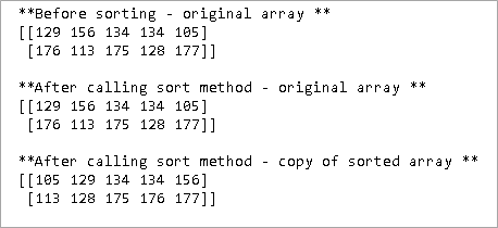 Solved a) Write Python code to sort the following 1-d array | Chegg.com