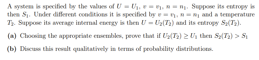 Solved A system is specified by the values of | Chegg.com