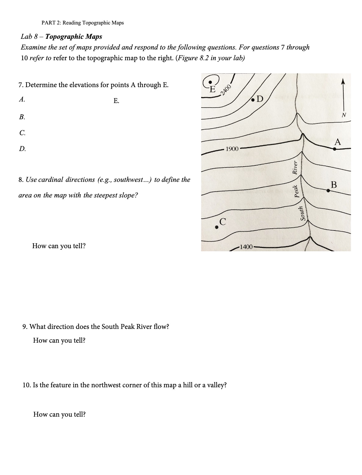 Solved Lab 8 Topographic Maps Examine The Set Of Maps 