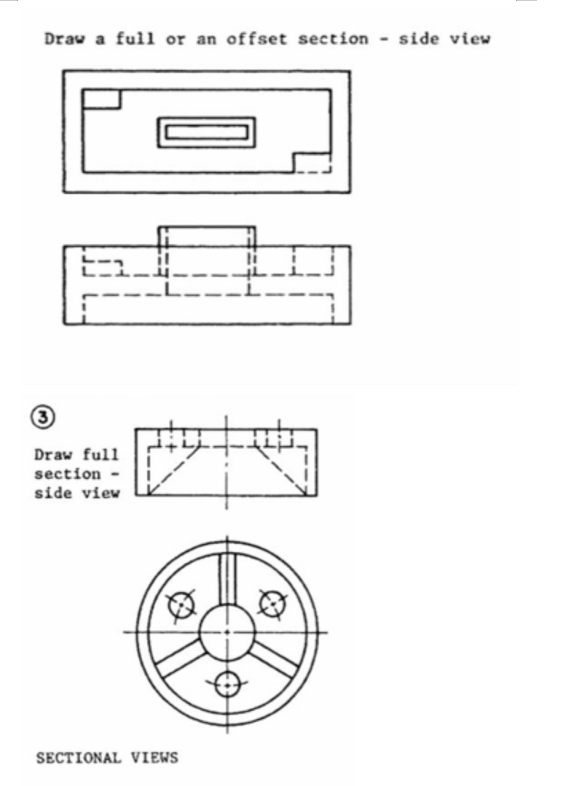 Draw a full or an offset section - side view w Draw | Chegg.com