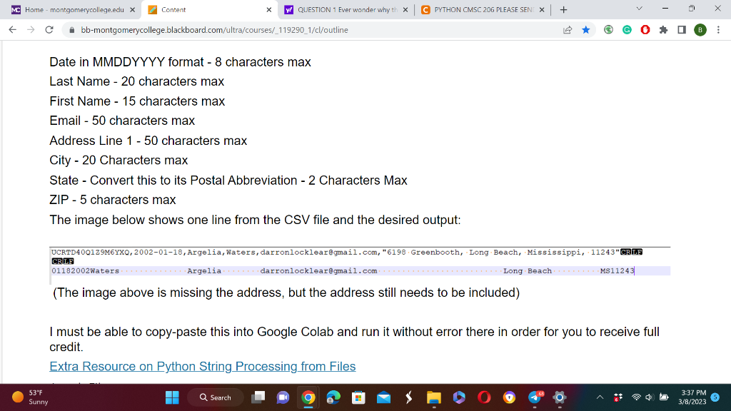 Solved PYTHON CMSC 206 PLEASE SEND ME THE CODE, THE SCREEN | Chegg.com