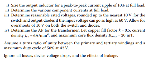Solved A single-switch forward converter is designed to the | Chegg.com