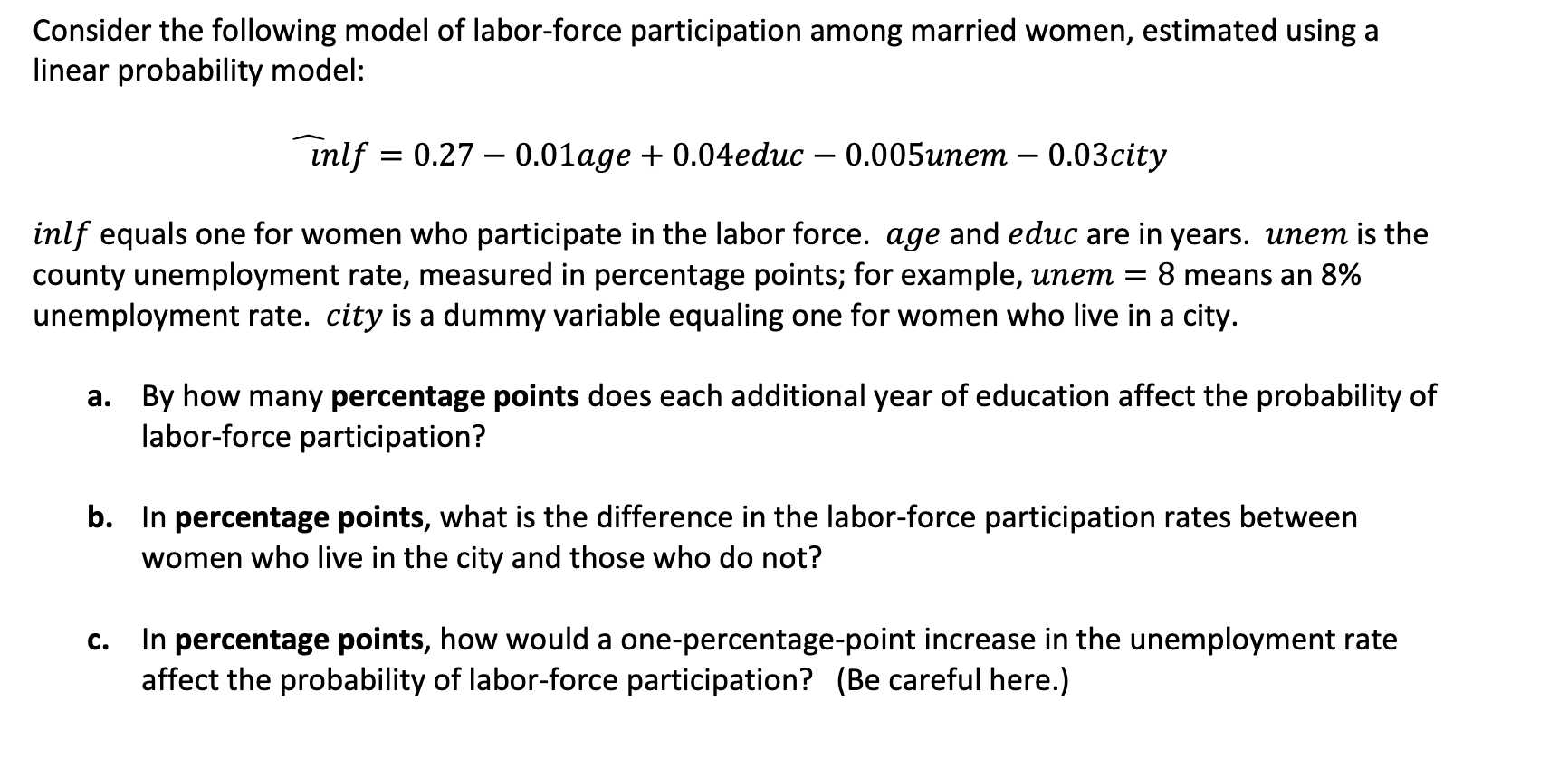 Solved Consider the following model of labor-force | Chegg.com