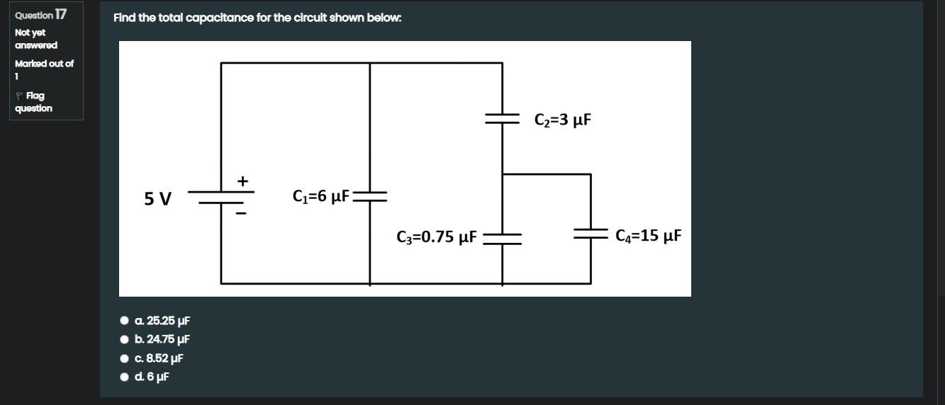 Solved Find the total capacitance for the circuit shown | Chegg.com