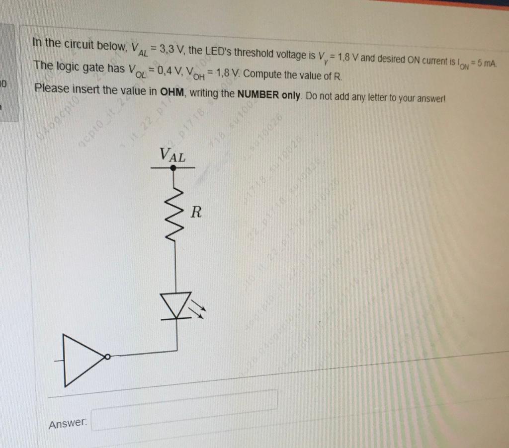 Solved 30 In the circuit below, V = 3,3 V, the LED's | Chegg.com
