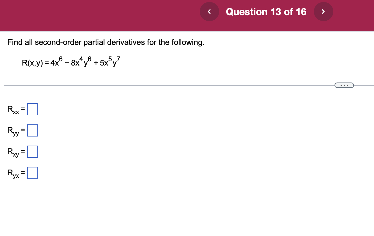Solved Find All Second Order Partial Derivatives For The
