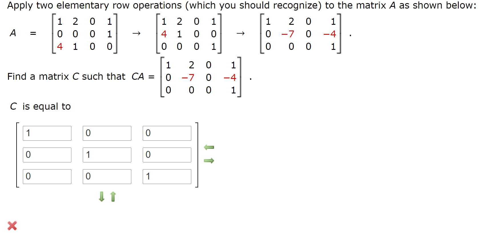 Solved Apply two elementary row operations (which you should | Chegg.com