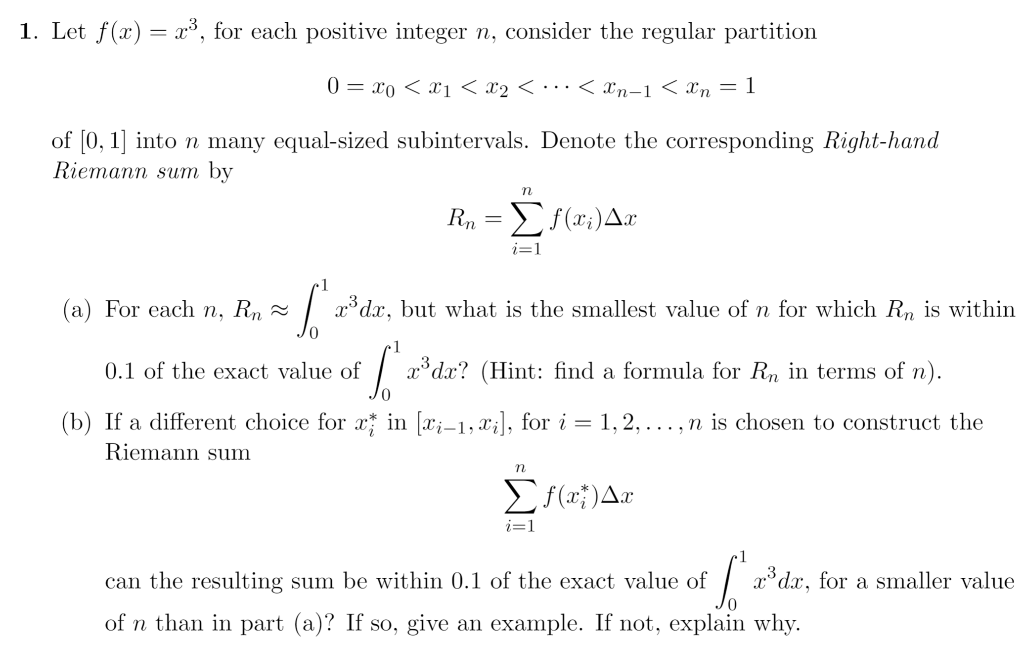 Solved 1. Let f(x) = x3, for each positive integer n, | Chegg.com