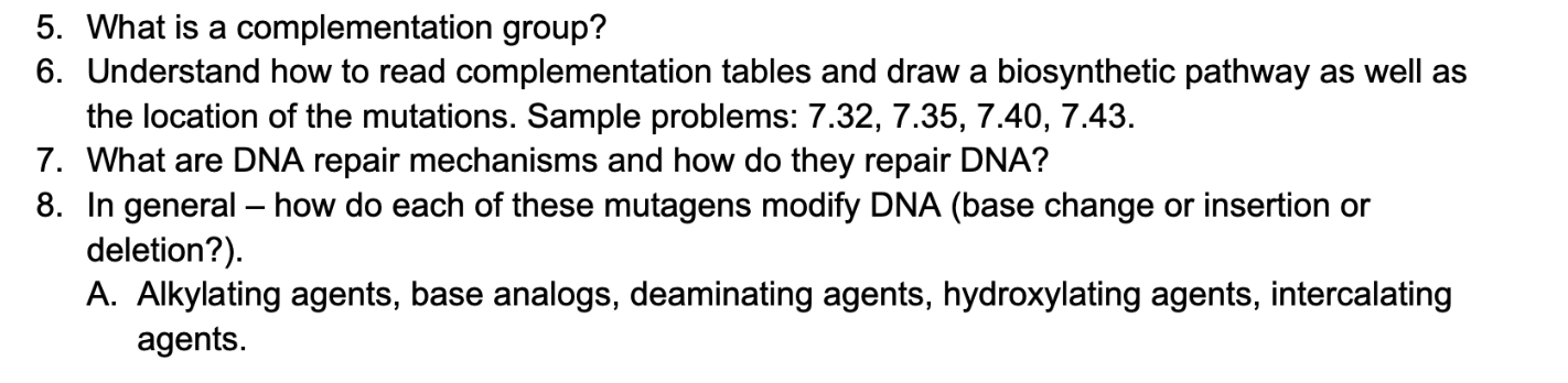 5. What is a complementation group? 6. Understand how | Chegg.com