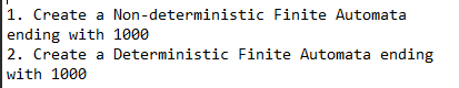 Solved 1. Create a Non-deterministic Finite Automata ending | Chegg.com
