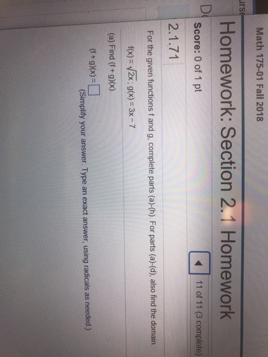 Solved Homework: Section 2.1 Homework Score: 0.38 of 1 pt 11 | Chegg.com Solved Homework: Section 2.1 Homework Score: 0.38 of 1 pt 11 | Chegg.com