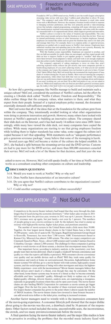 Solved CASE APPLICATION Freedom and Responsibility at | Chegg.com