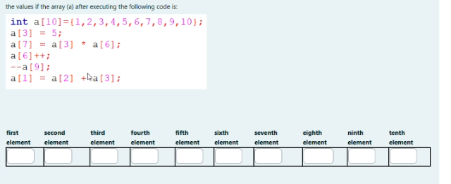Solved The Values If The Array A ﻿after Executing The 