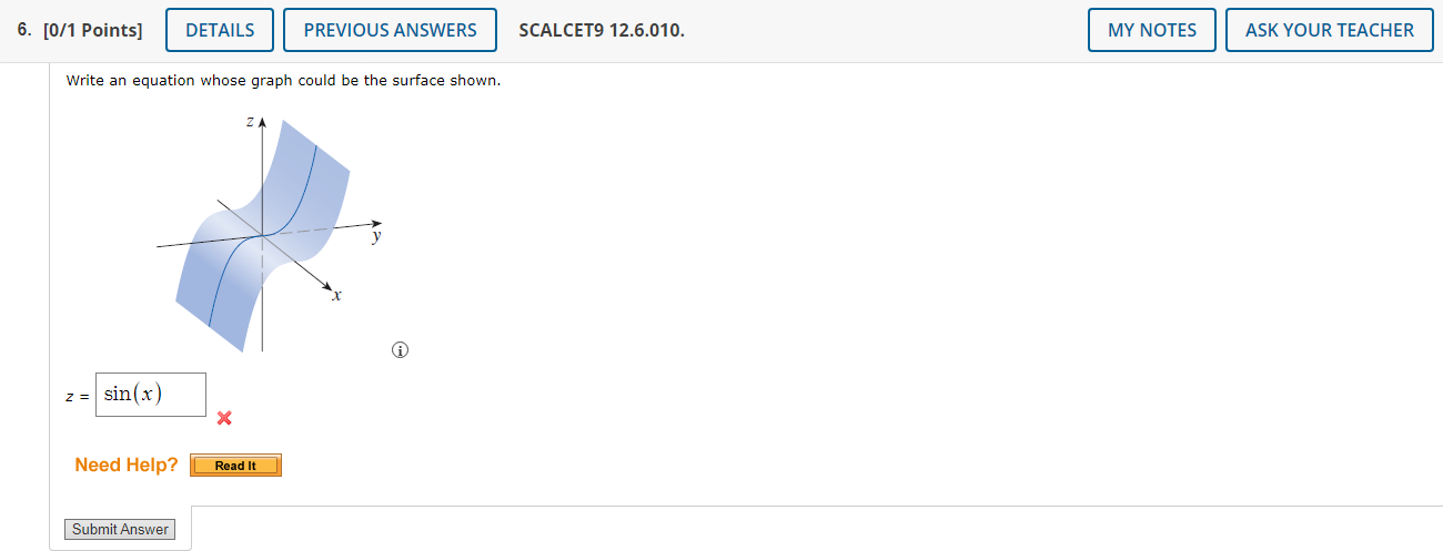 Solved 6. [0/1 Points] DETAILS PREVIOUS ANSWERS SCALCET9 | Chegg.com