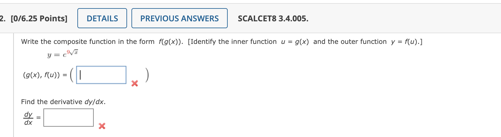 Solved 2. [0/6.25 Points] DETAILS PREVIOUS ANSWERS SCALCET8 | Chegg.com