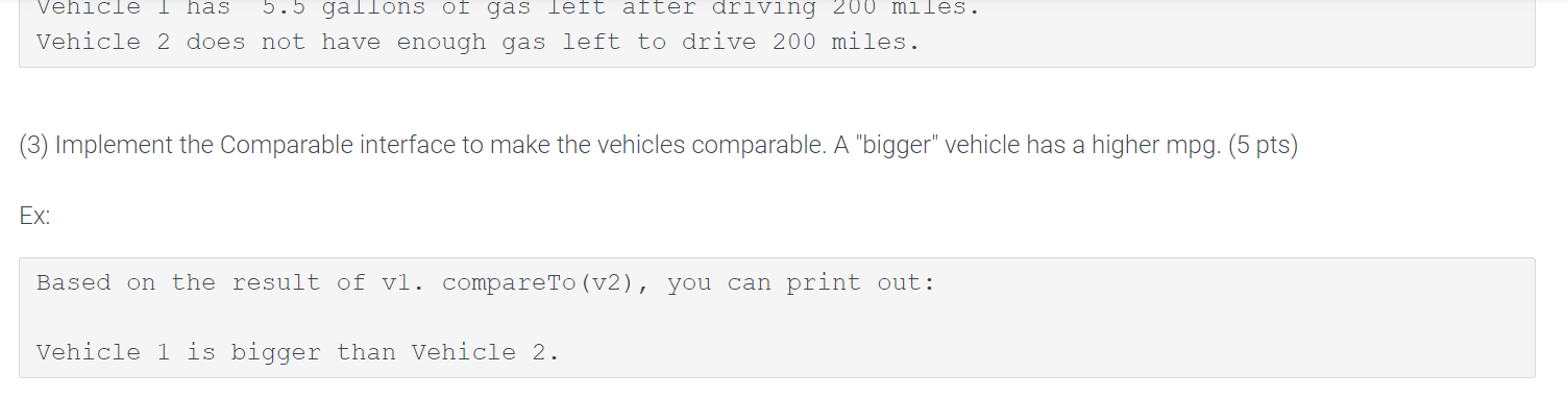 Solved 1 Create Two Files To Submit Vehiclejava Class 2895