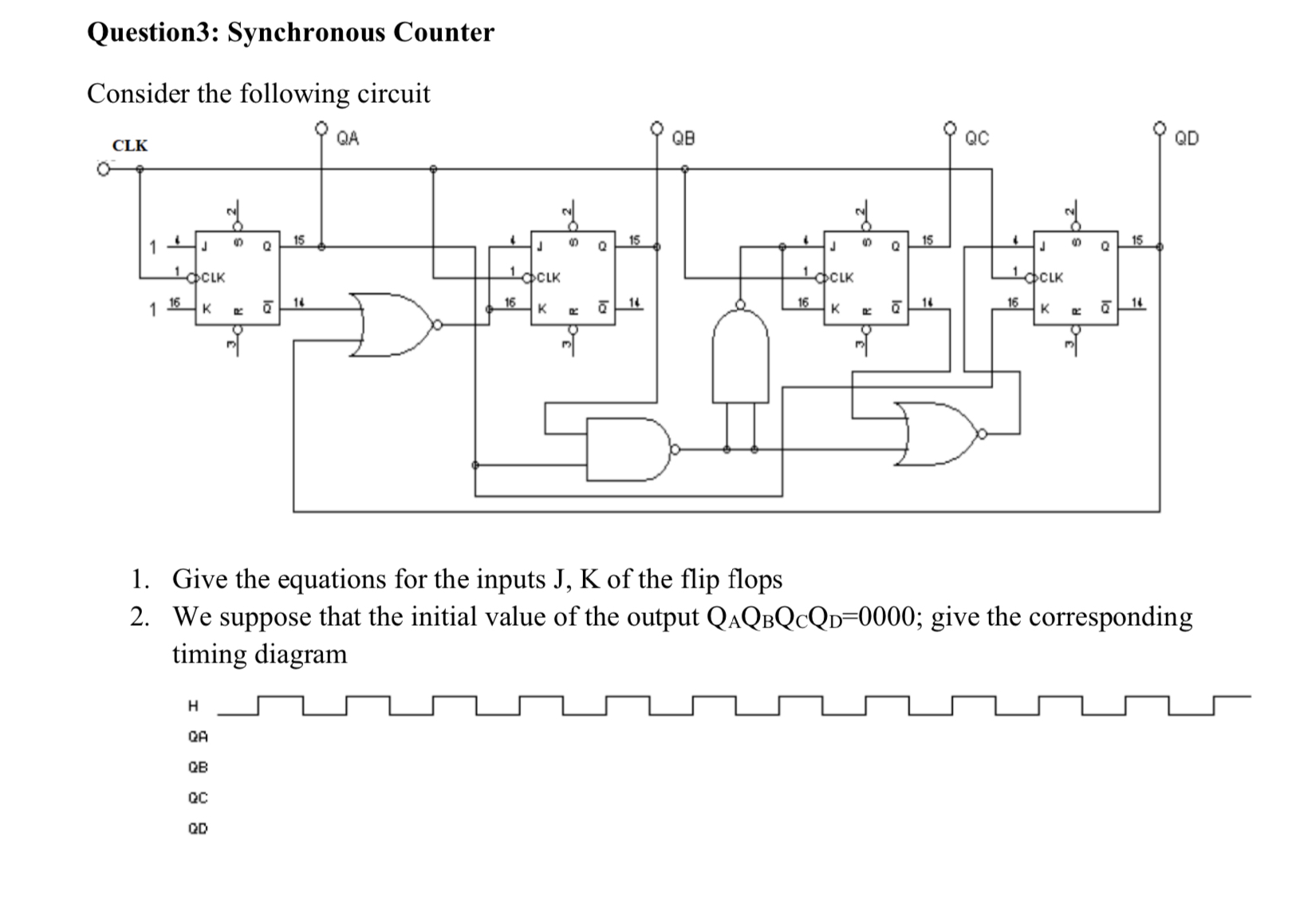 Solved Question3: Synchronous Counter Consider the following | Chegg.com