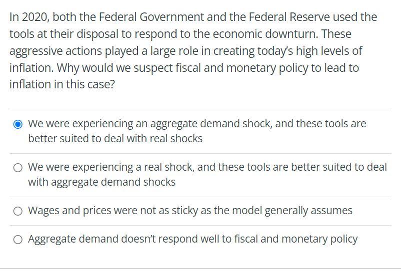 Solved In 2020, both the Federal Government and the Federal | Chegg.com
