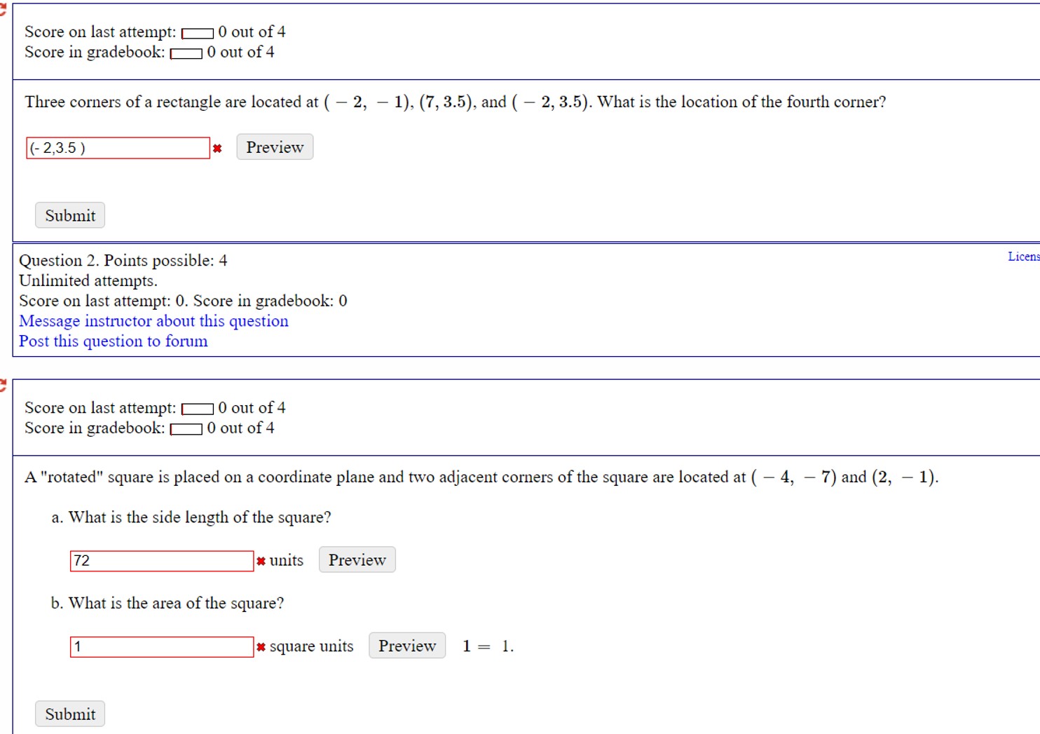 Solved Score on last attempt: ,0 ﻿out of 4Score in | Chegg.com