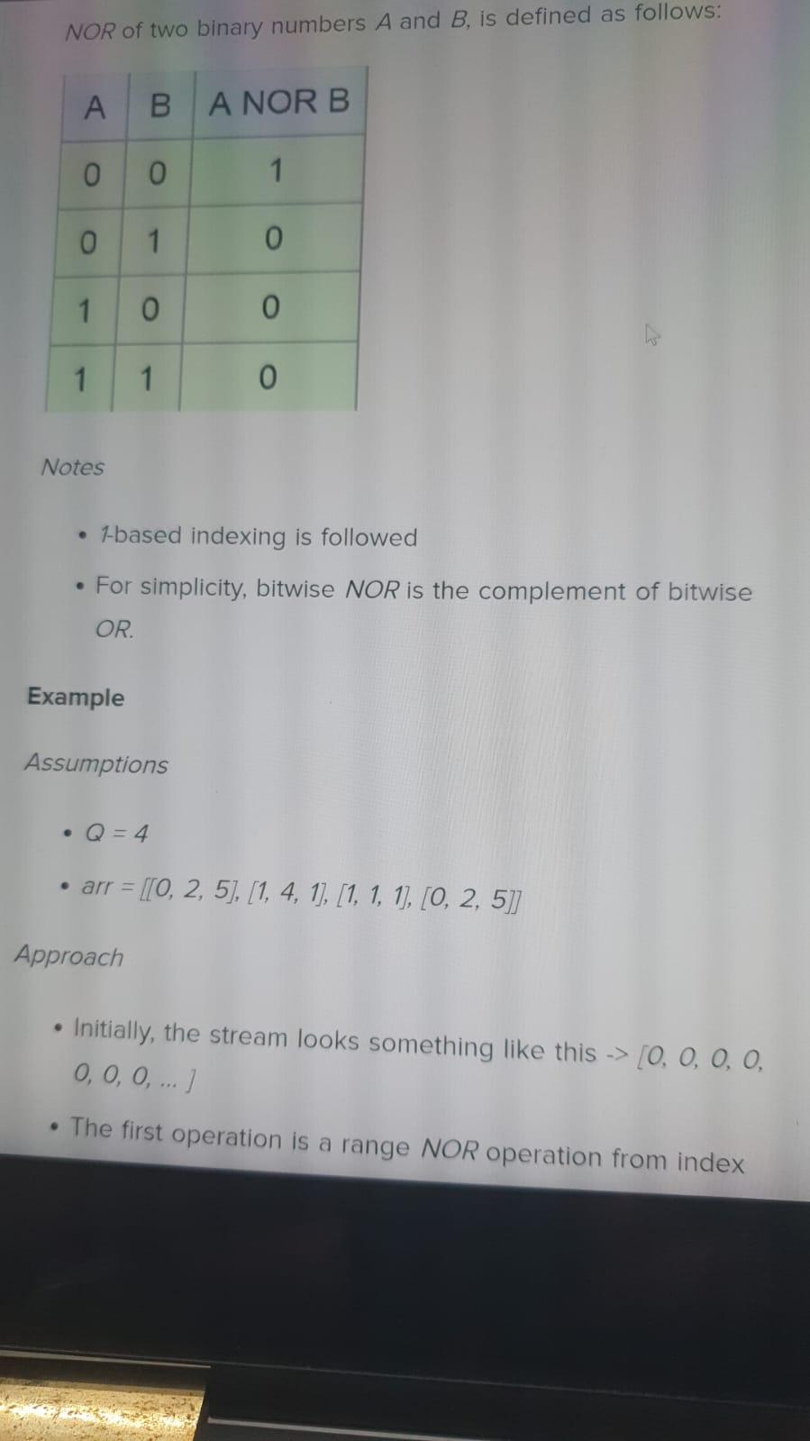 Solved NOR queries Initially, you have infinite bits | Chegg.com