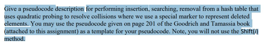 Give a pseudocode description for performing | Chegg.com
