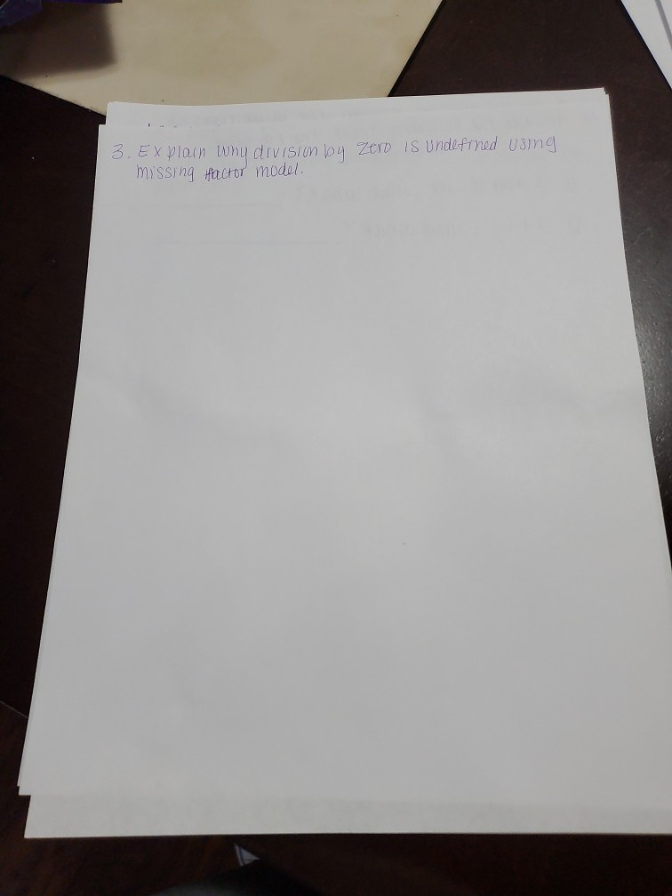 Solved 3. Explain why division by zero is Undefined using | Chegg.com