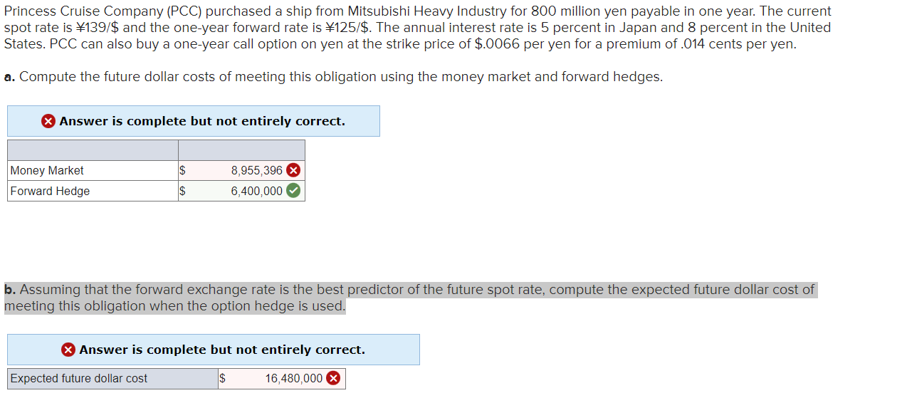 Solved Princess Cruise Company (PCC) purchased a ship from | Chegg.com