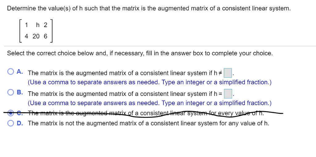 Solved Determine the value(s) of h such that the matrix is | Chegg.com