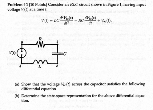 Solved Problem #1 [10 Points] Consider an RLC circuit shown | Chegg.com