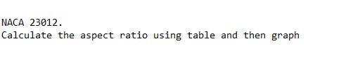 NACA 23012. Calculate the aspect ratio using table | Chegg.com