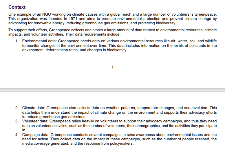 Solved Context One example of an NGO working on climate | Chegg.com