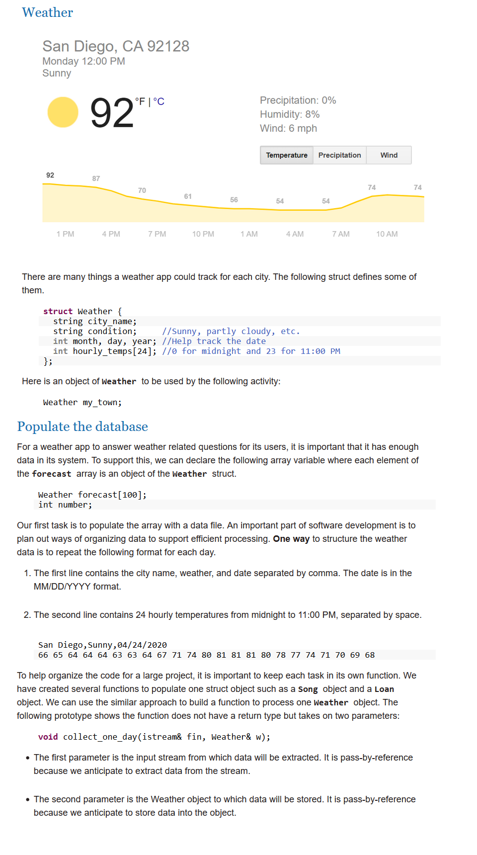 Weather San Diego, CA 92128 Monday 12:00 PM Sunny °F | Chegg.com