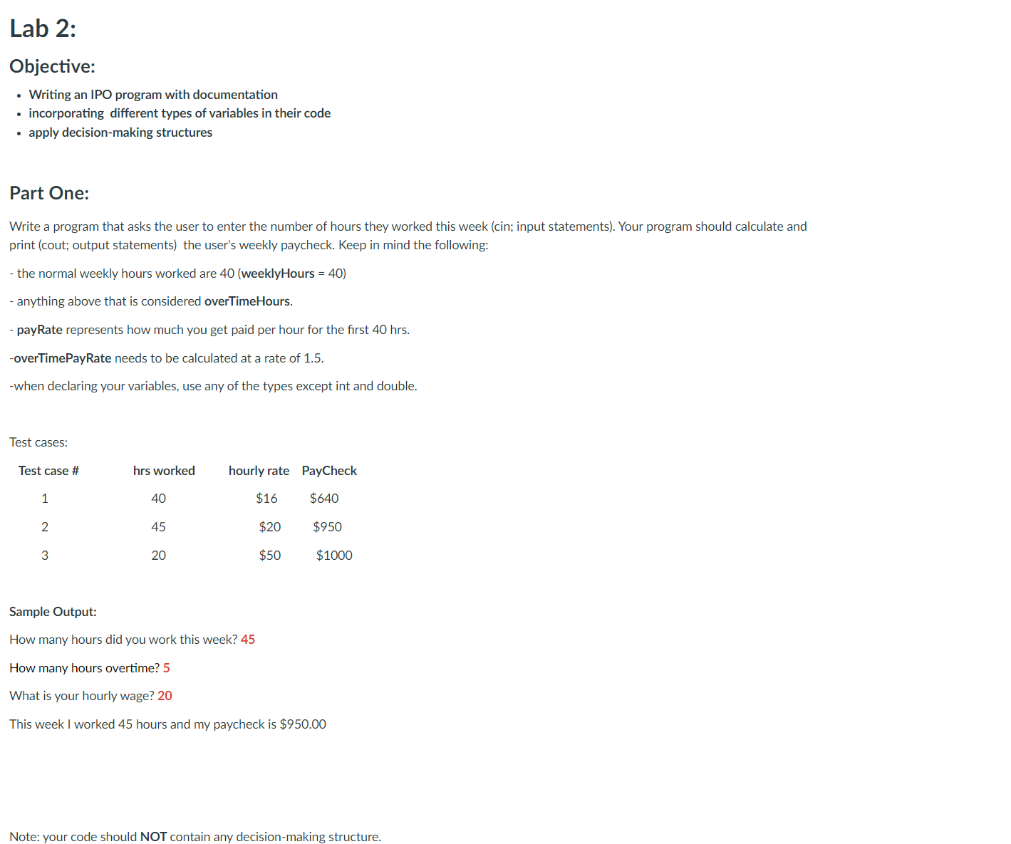 Solved Lab 2: Objective: - Writing an IPO program with | Chegg.com Solved Lab 2: Objective: - Writing an IPO program with | Chegg.com