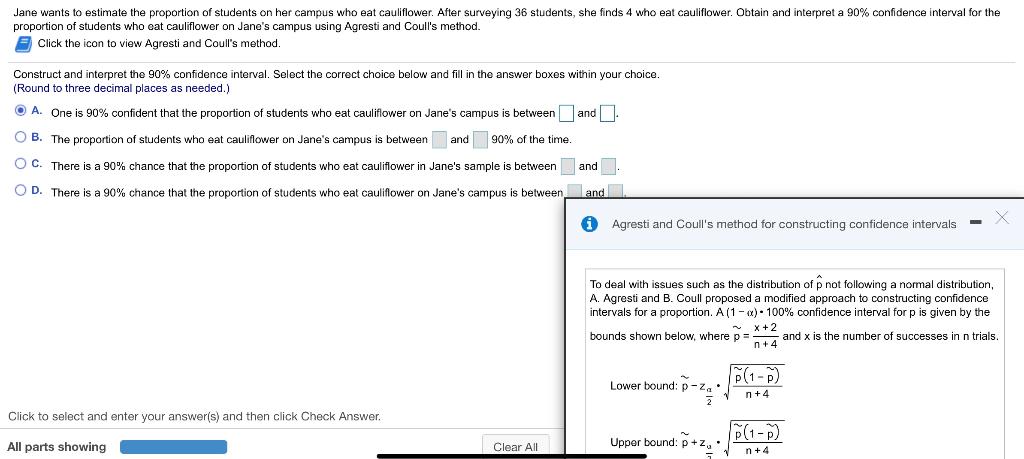 Solved Jane wants to estimate the proportion of students on | Chegg.com