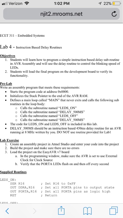 Solved ·'11 Verizon令 1:02 PM njit2.mrooms.net ECET 311 - | Chegg.com