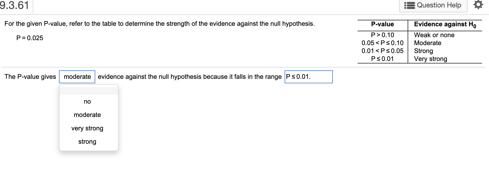 Solved 9.3.61 Question Help For the given P-value, refer to | Chegg.com