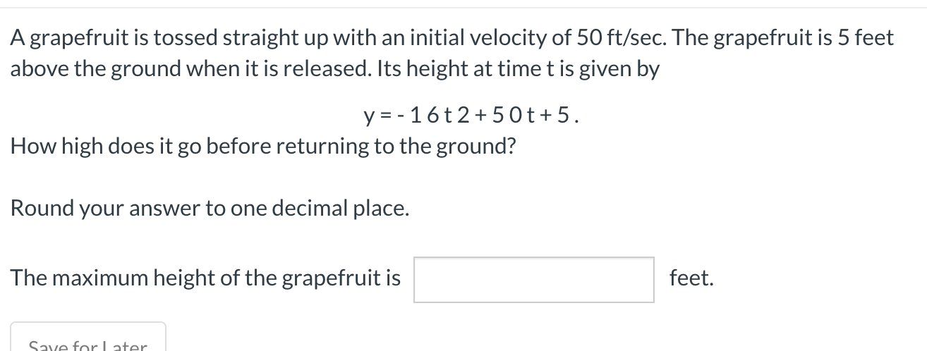 Solved A grapefruit is tossed straight up with an initial | Chegg.com