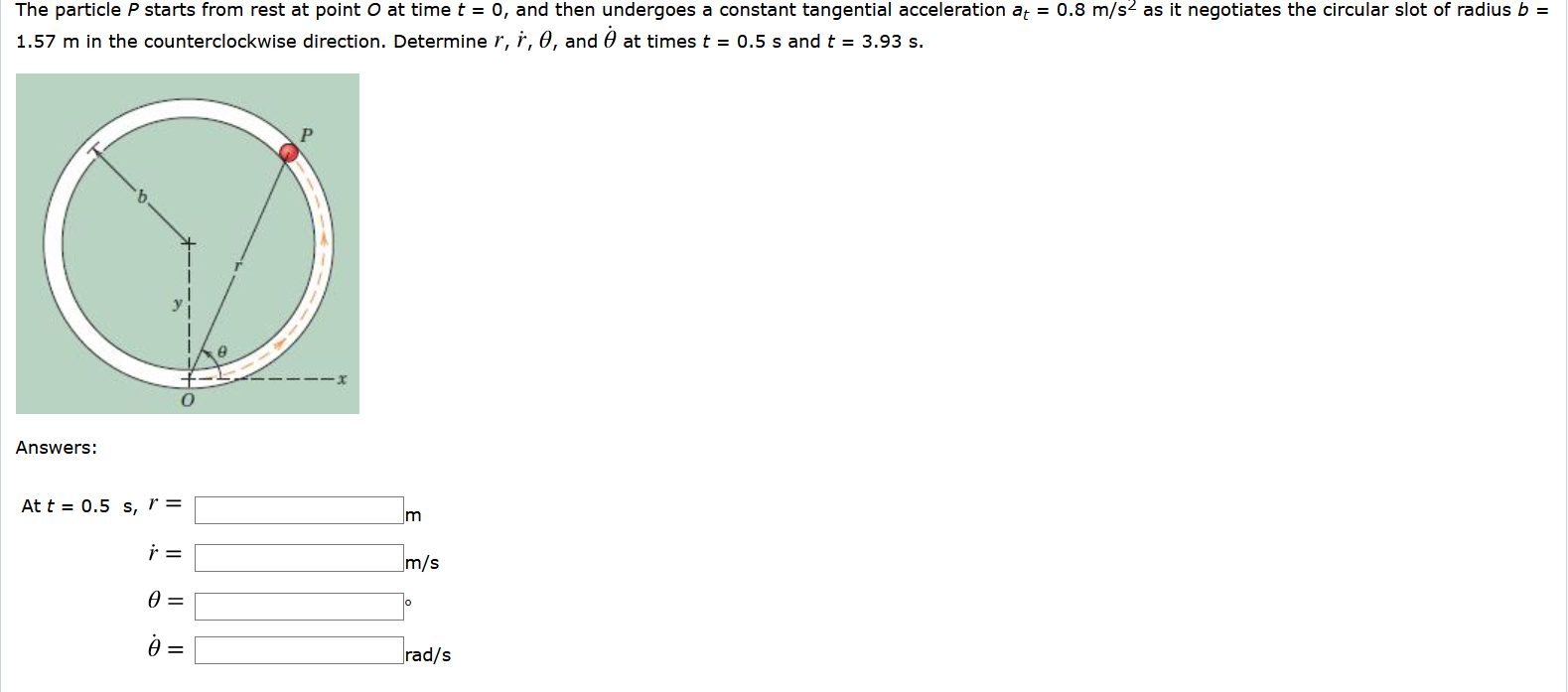 Solved The particle P starts from rest at point o at time t | Chegg.com