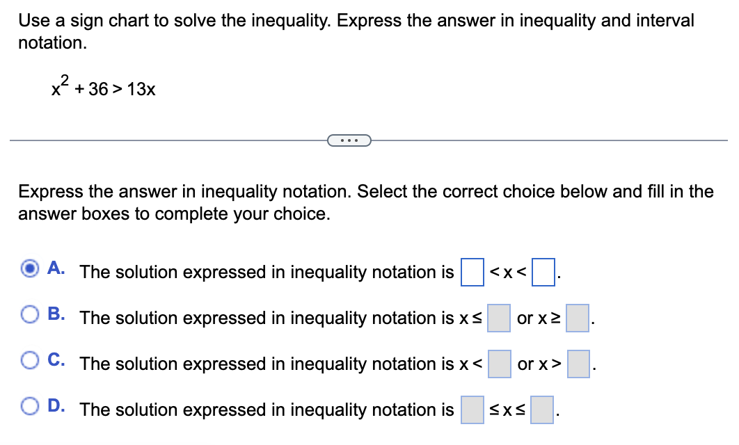 Solved Use a sign chart to solve the inequality. Express the | Chegg.com