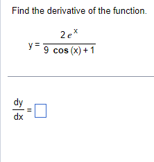 Solved Find the first derivative of the function shown | Chegg.com