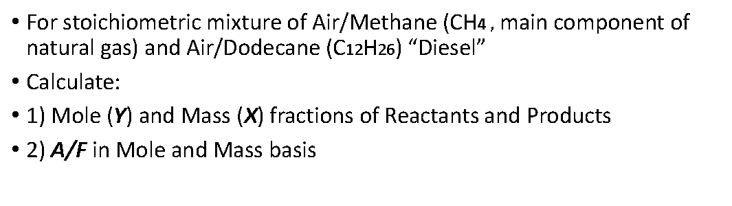 Solved - For stoichiometric mixture of Air/Methane CH4, main | Chegg.com