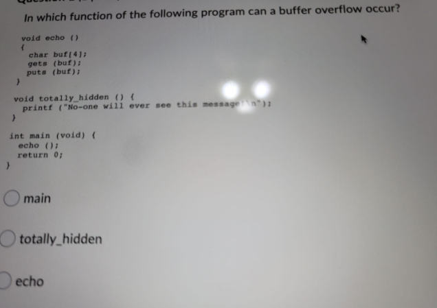 Solved In which function of the following program can a | Chegg.com