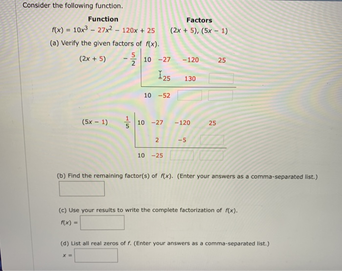 Solved Consider the following function. Function /(x) = | Chegg.com