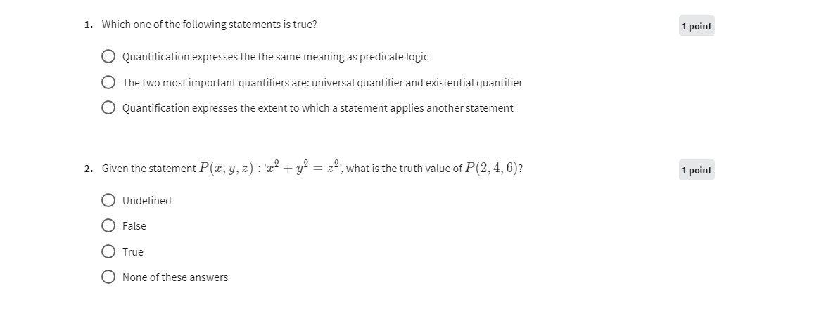Solved 1. Which one of the following statements is true? | Chegg.com