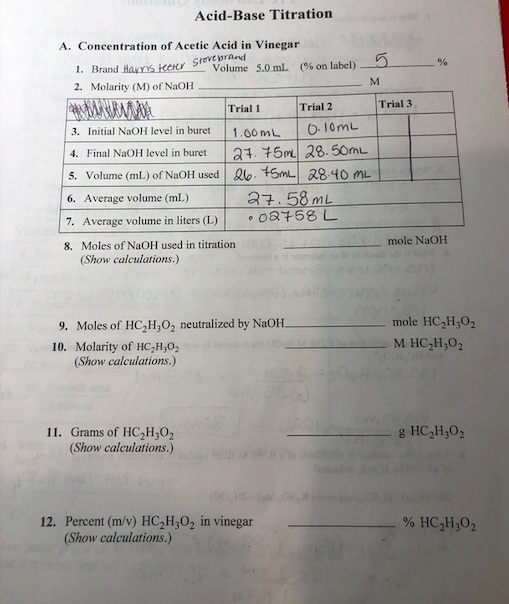 Solved Acid-Base Titration 1. Brand Hamis teeter Stove brand | Chegg.com